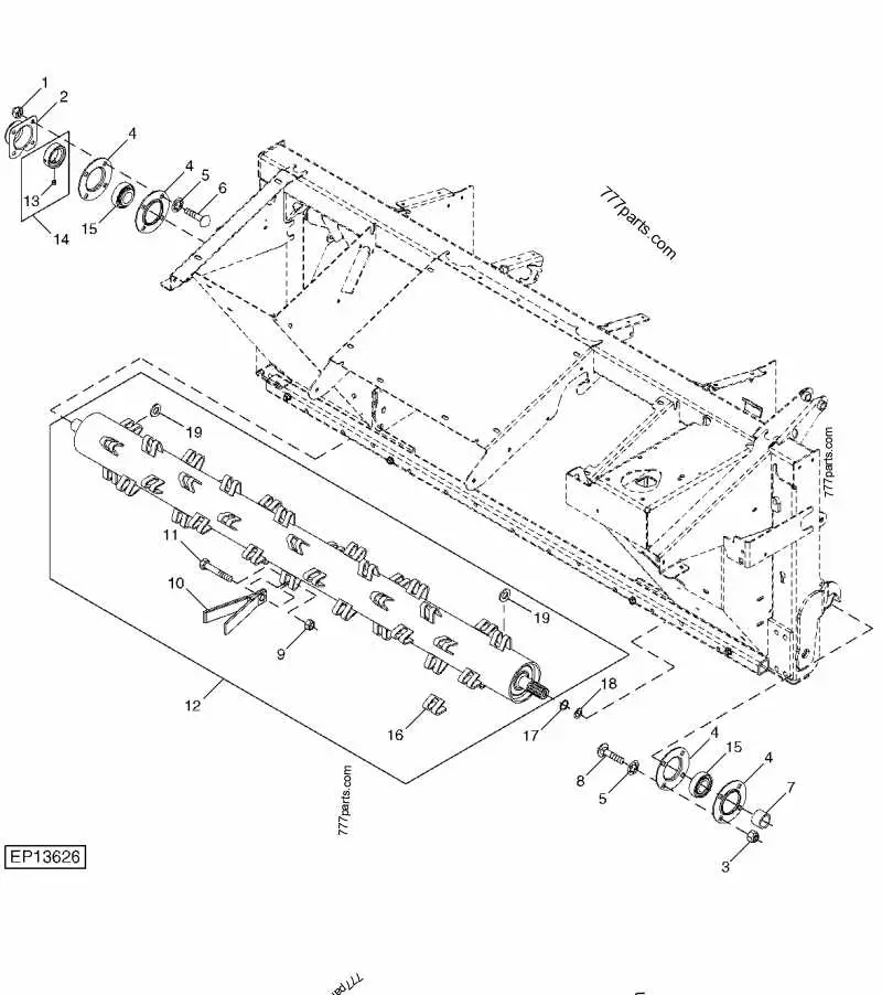 Diagrama de piezas del John Deere 935 Moco