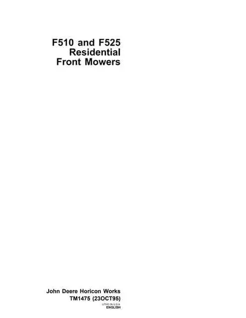 Diagrama de la correa PTO John Deere F725