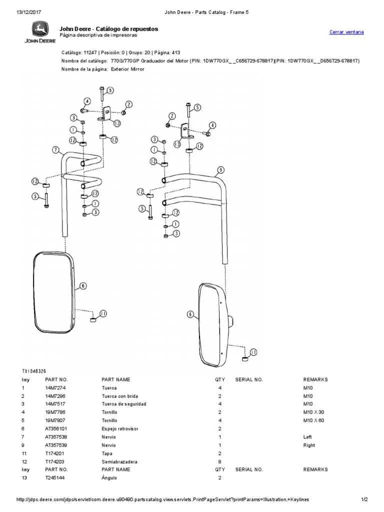 Buscar piezas John Deere con diagrama detallado