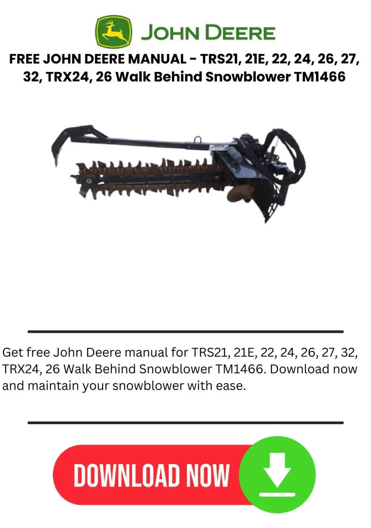Diagrama de piezas del soplador de nieve John Deere TRS21