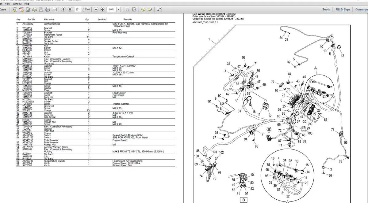 Diagrama de piezas John Deere Skidder