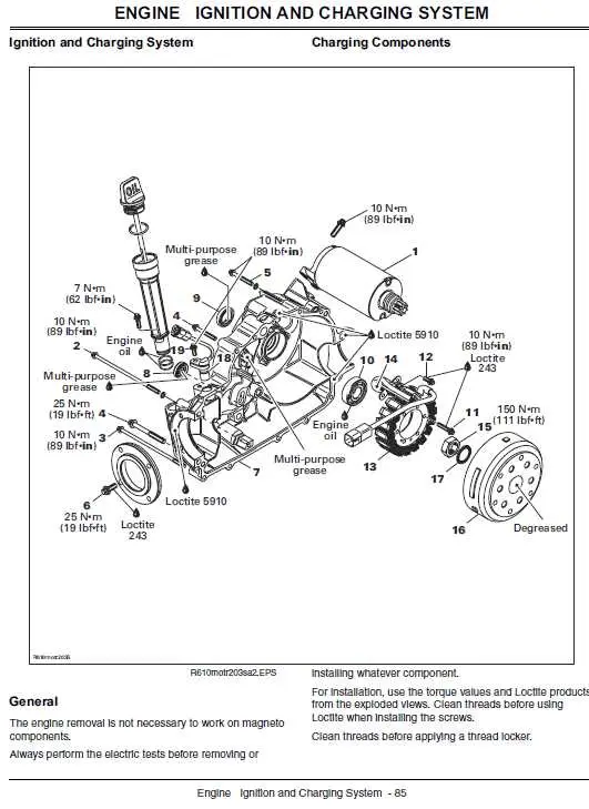Diagrama de arranque de 2005 John Deere Buck