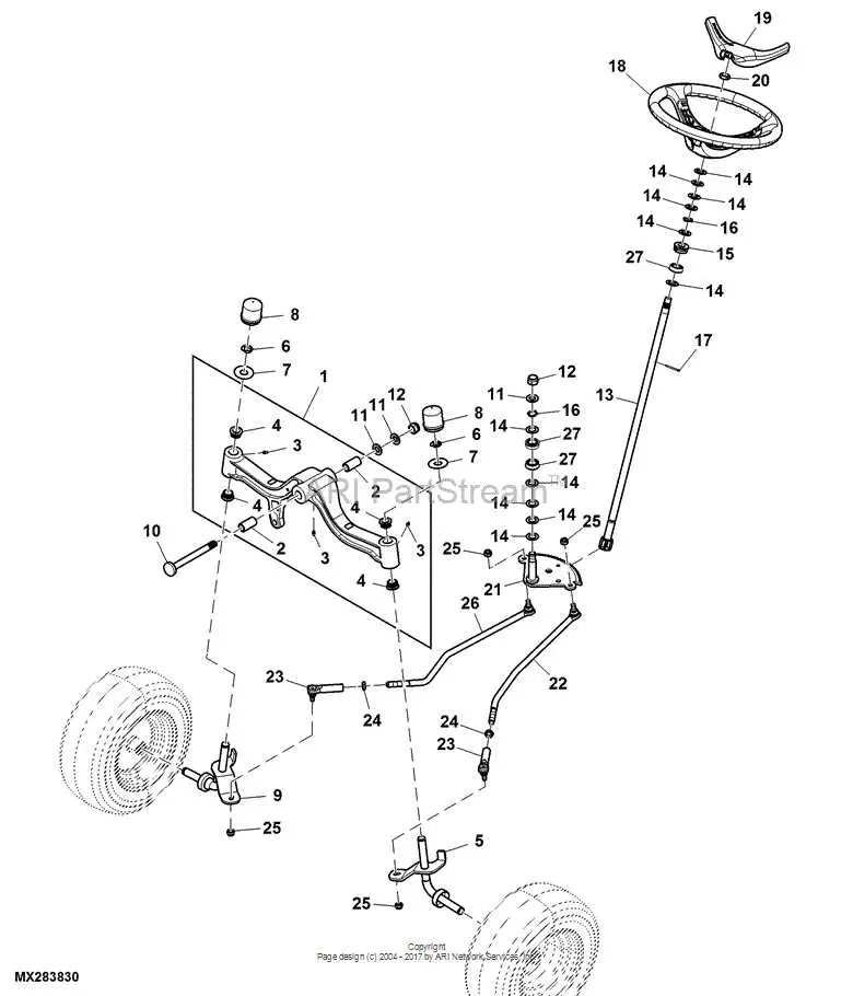 Diagrama de piezas John Deere X300