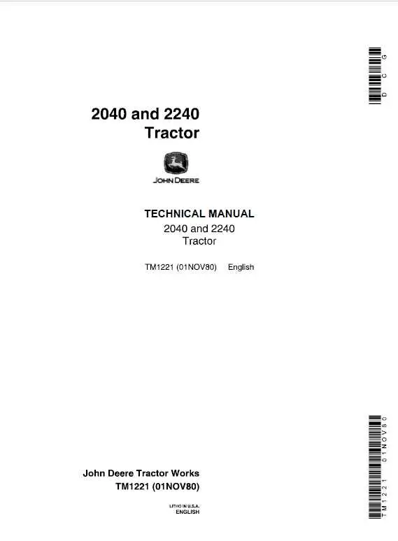 Diagrama de piezas de dirección John Deere 2040