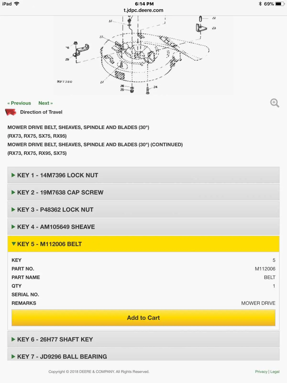 Diagrama de correas John Deere SRX75